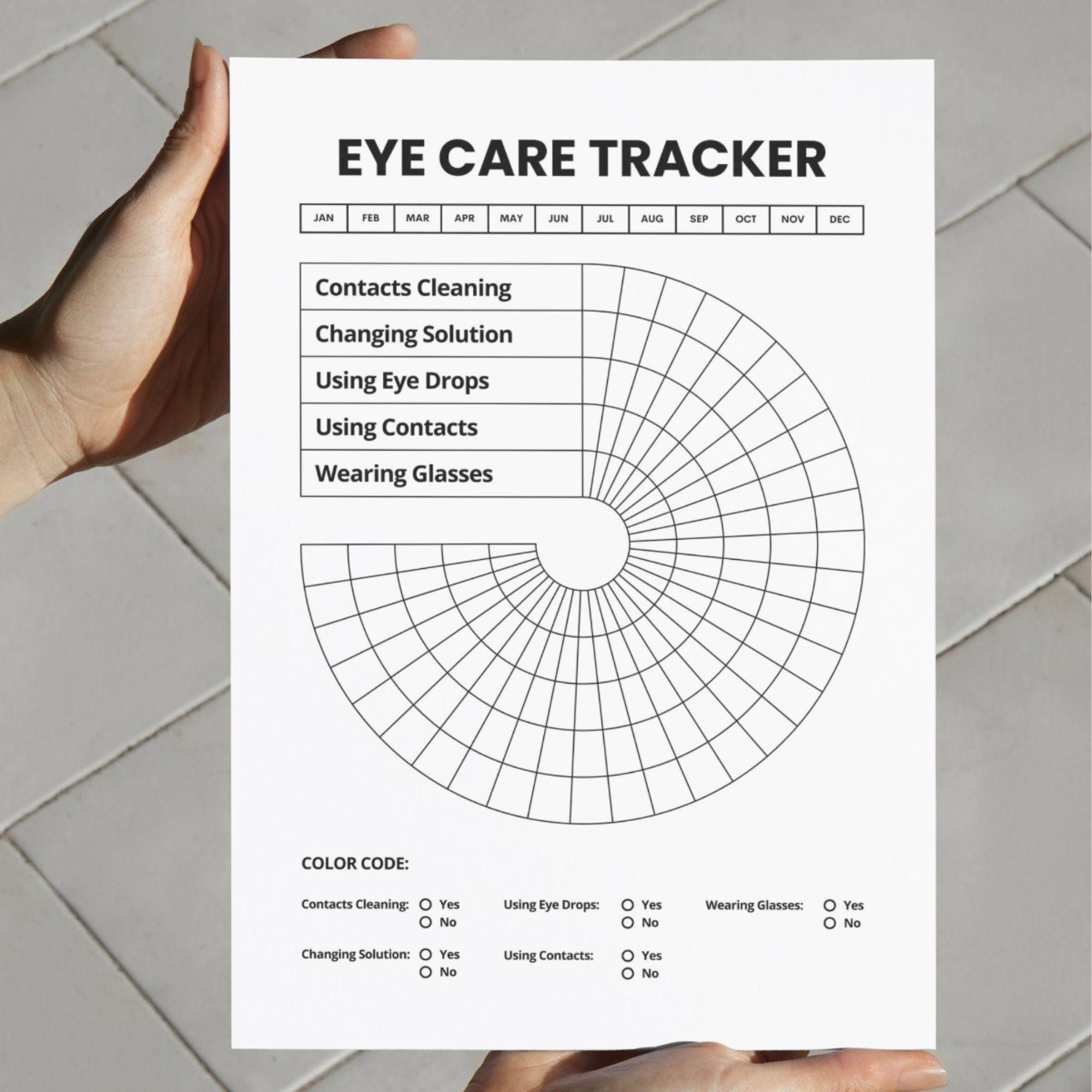 Eye Care Tracker Printable Contacts Tracker Eye Health Planner Vision ...