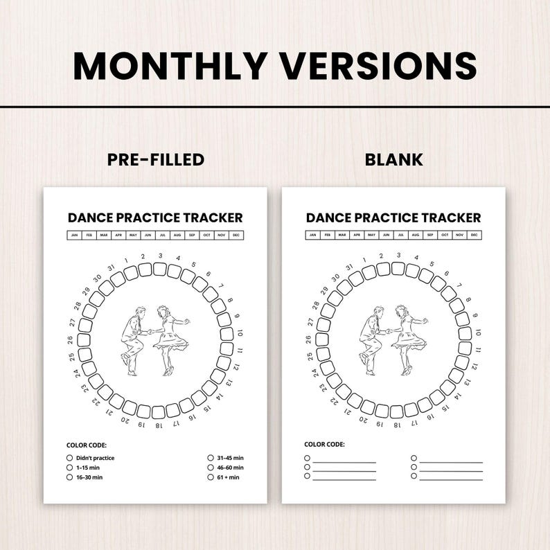 Dance Tracker Printable Daily Practice Log Dance Routine Journal Page ...