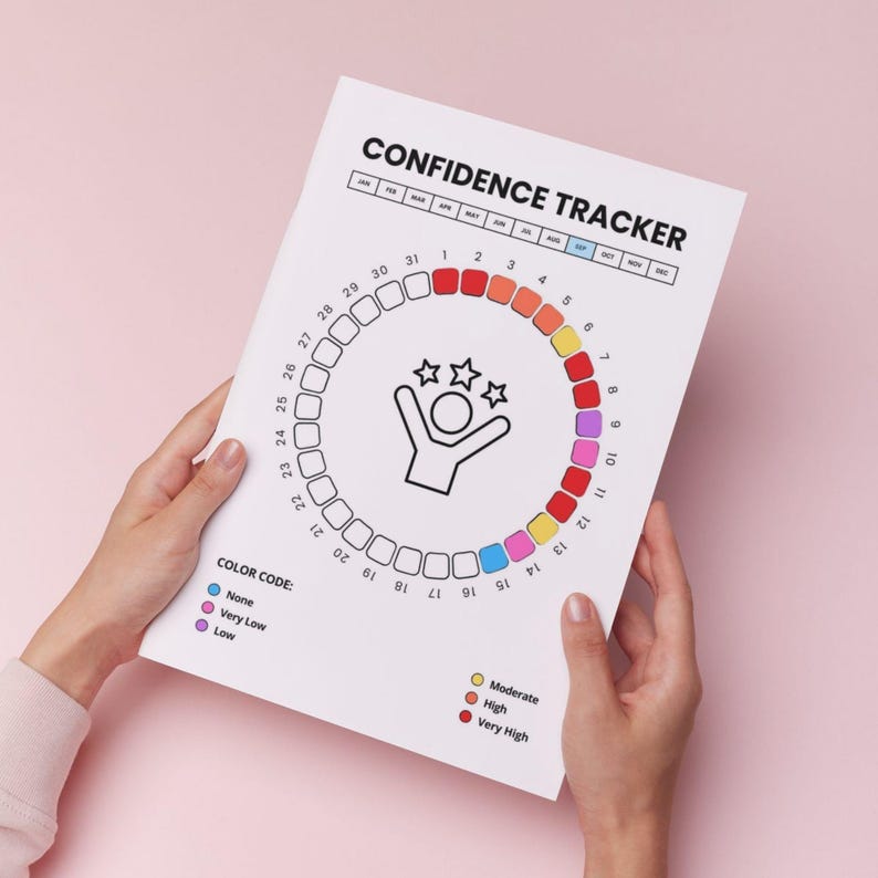 Confidence Tracker Printable Daily Motivation Journal Page Self Esteem ...