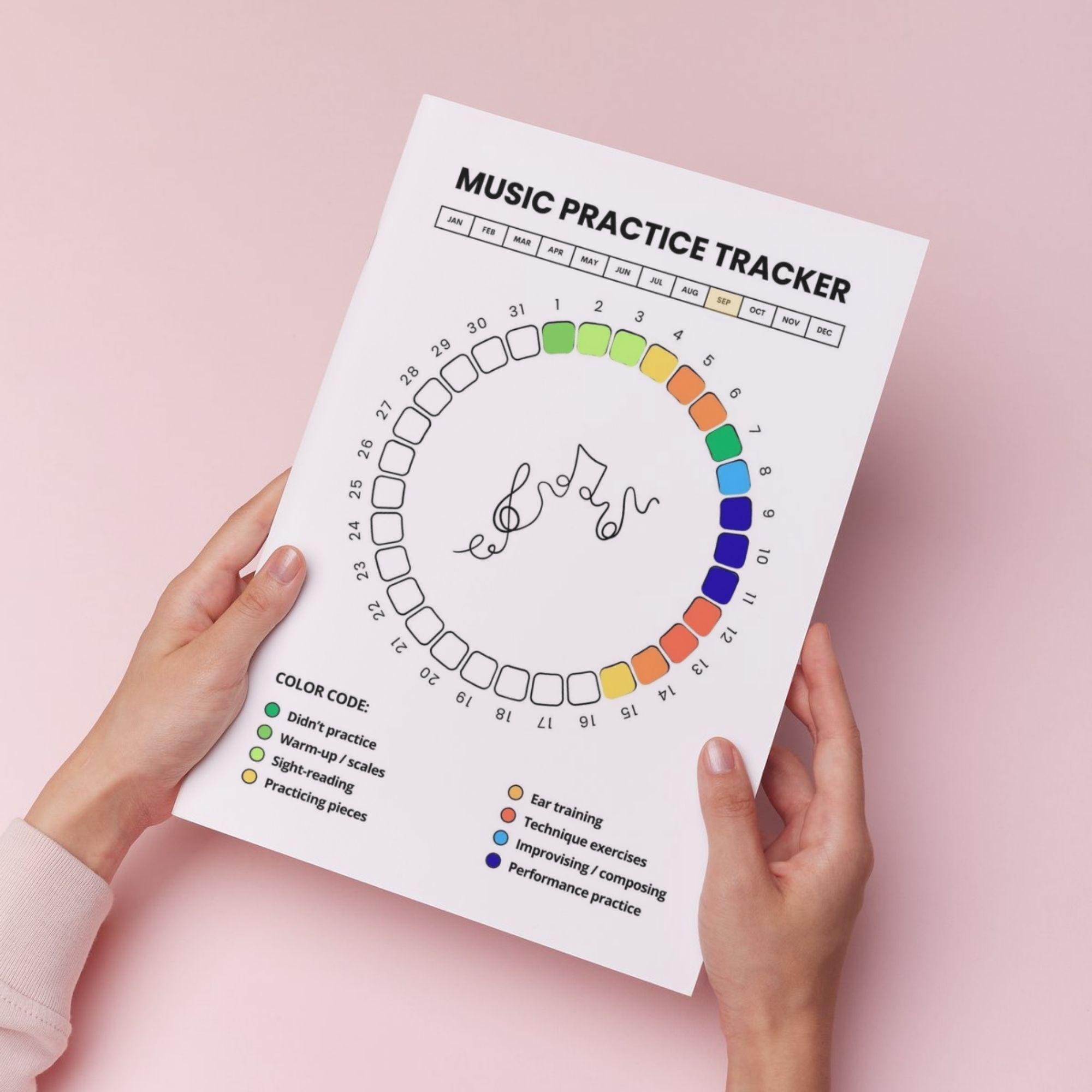 Music Tracker Printable Monthly Instrument Practice Log Daily Voice ...
