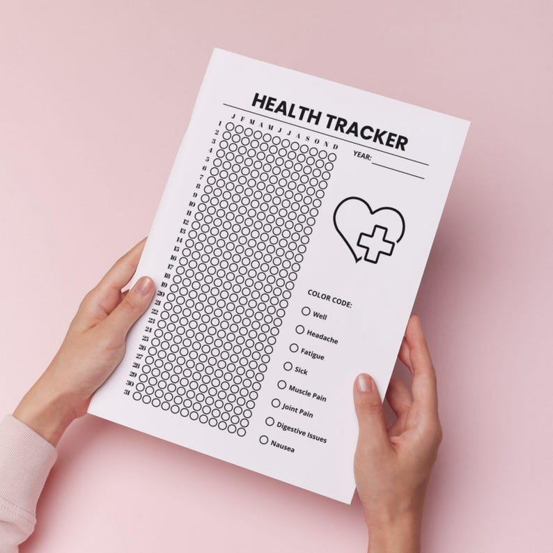 Health Tracker Printable Symptom Log Yearly Health Journal Page Medical ...