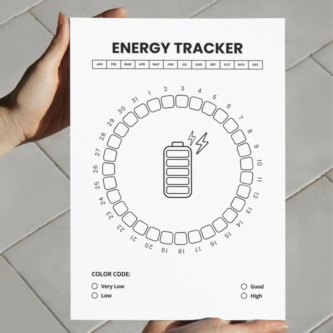 Energy Tracker Printable Daily Mood Log Productivity Journal Page ...
