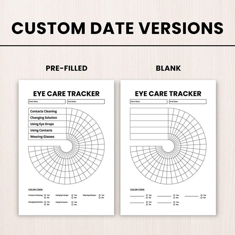 Eye Care Tracker Printable Contacts Tracker Eye Health Planner Vision ...