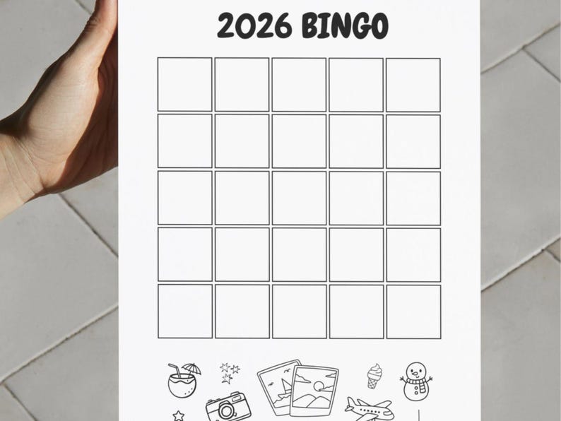 2026 Bingo Card Template Printable Journal Page 2026 Bingo Game New ...