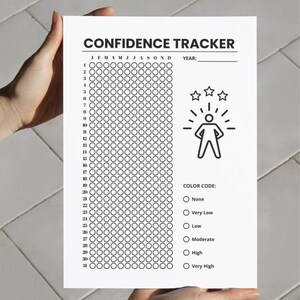 Confidence Tracker Printable Personal Growth Tracker Yearly Journal ...