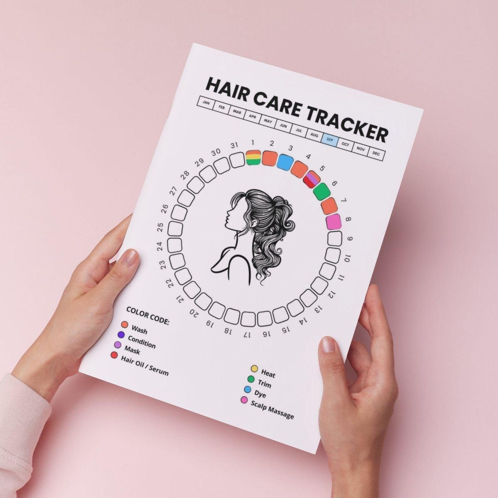Hair Care Tracker Printable Monthly Habit Tracker Beauty Routine ...
