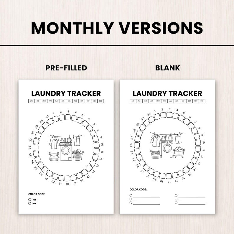 Laundry Tracker Printable Journal Page Daily Laundry Log Household ...