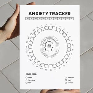 Anxiety Tracker Printable Journal Page Monthly Anxiety Log Anxiety ...