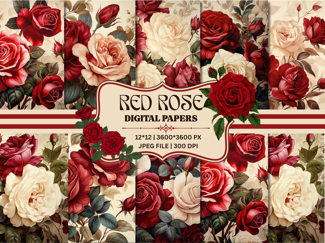 Red Floral Digital Paper, Hd Background, Floral Wallpaper, Digital Art ...