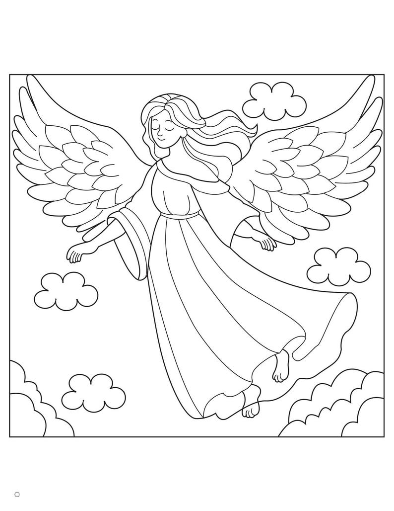 Angel Coloring Pages: 25 Printable Designs for Kids (PDF Download) - Etsy