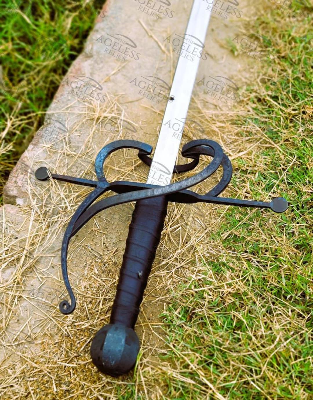 Handmade Medieval Rapier Sword With Leather Sheath | Viking Costume ...