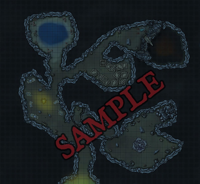 Underground Cave Battlemap - Map for D&D, Pathfinder and Other Fantasy ...