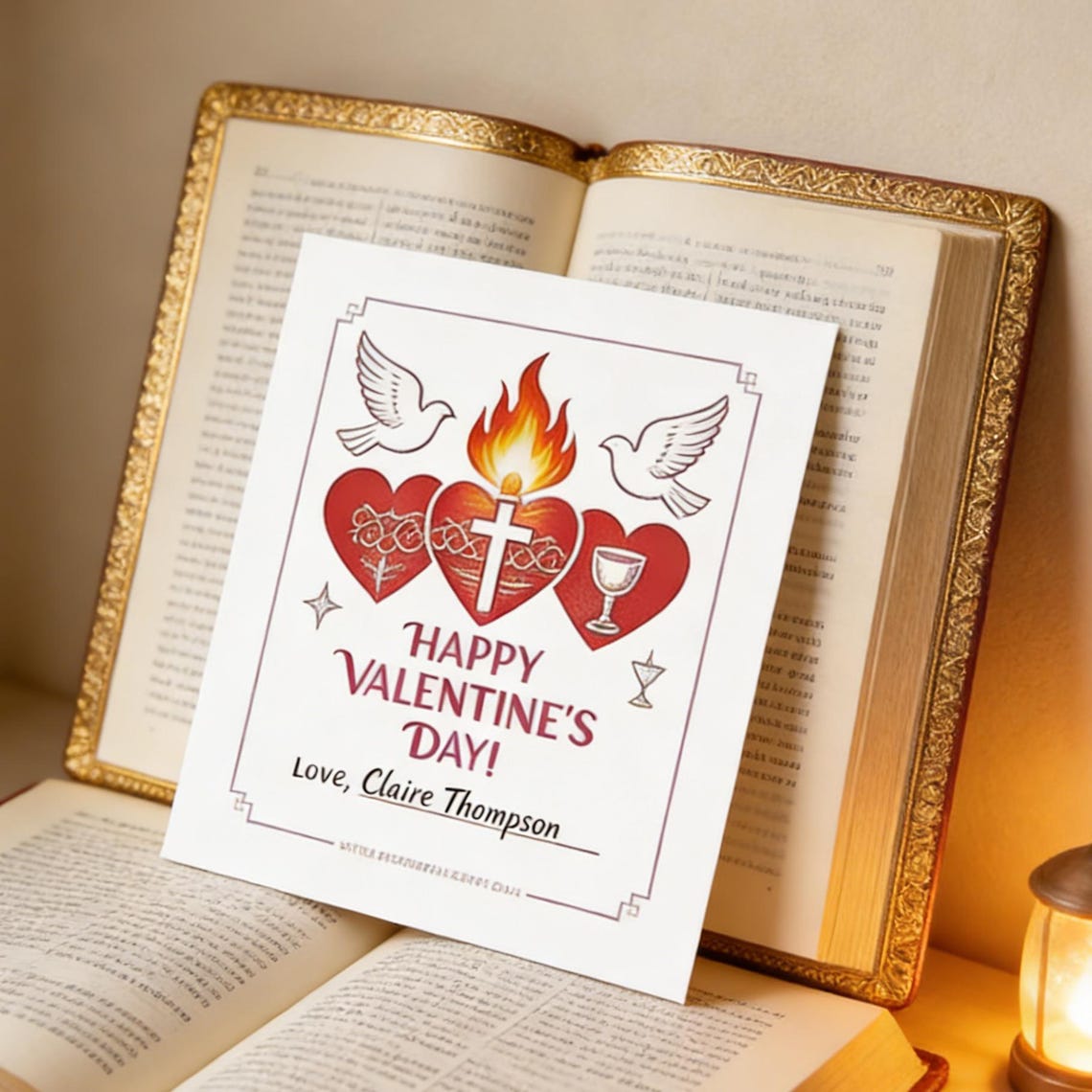 Catholic Valentine Cards, Holy Family Sacred Hearts,printable Catholic ...