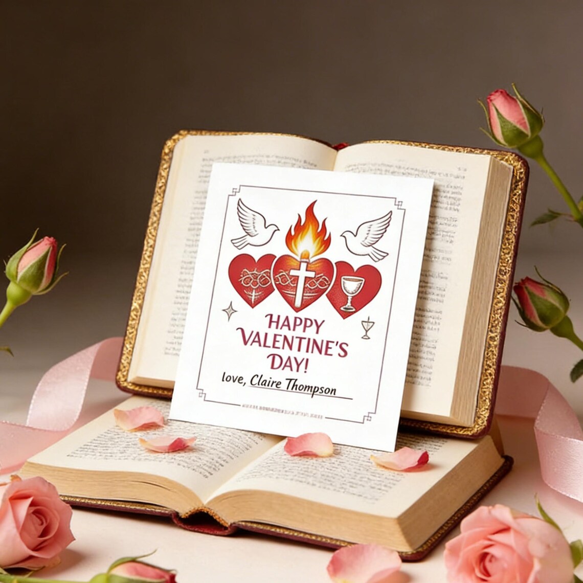 Catholic Valentine Cards, Holy Family Sacred Hearts,printable Catholic ...
