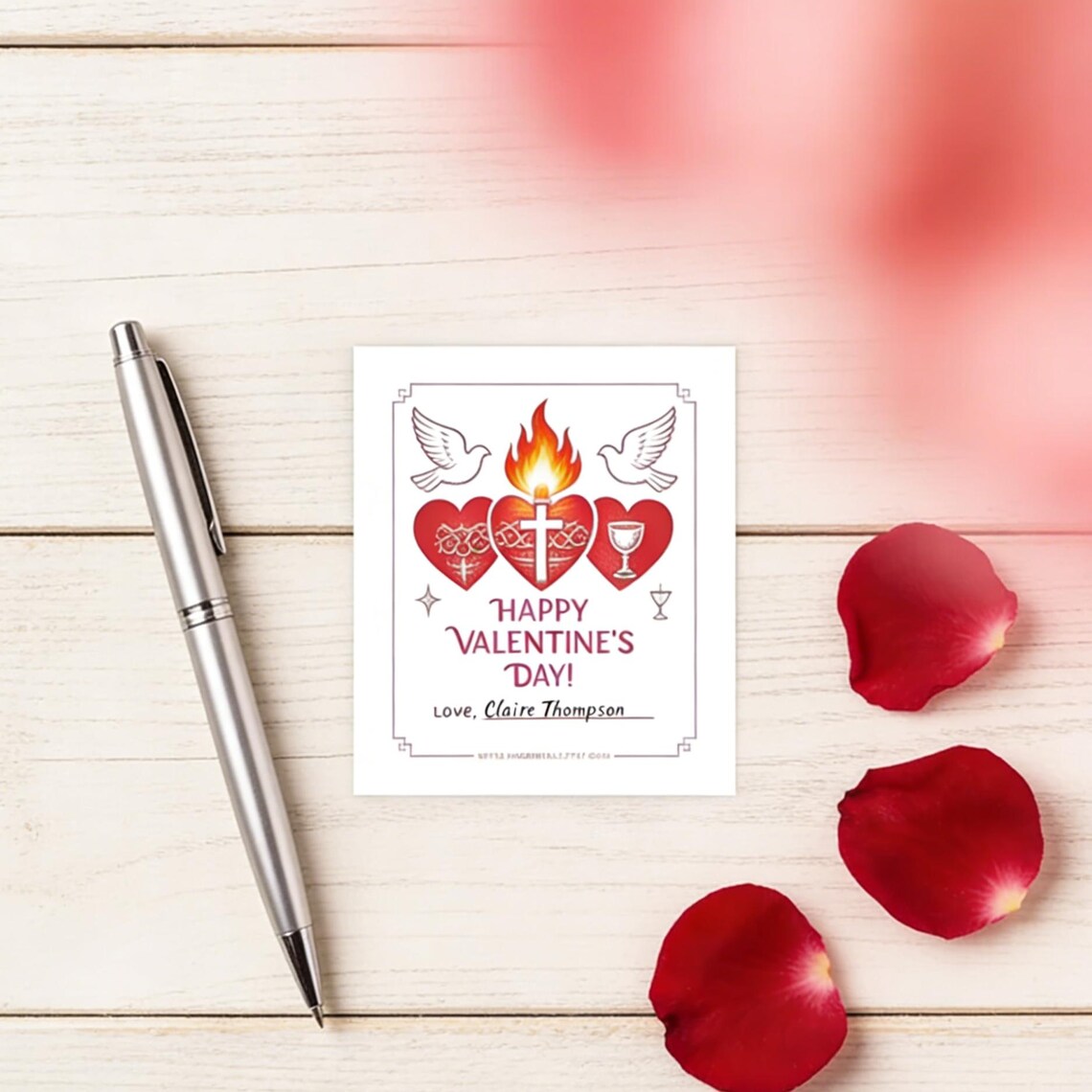 Catholic Valentine Cards, Holy Family Sacred Hearts,printable Catholic ...