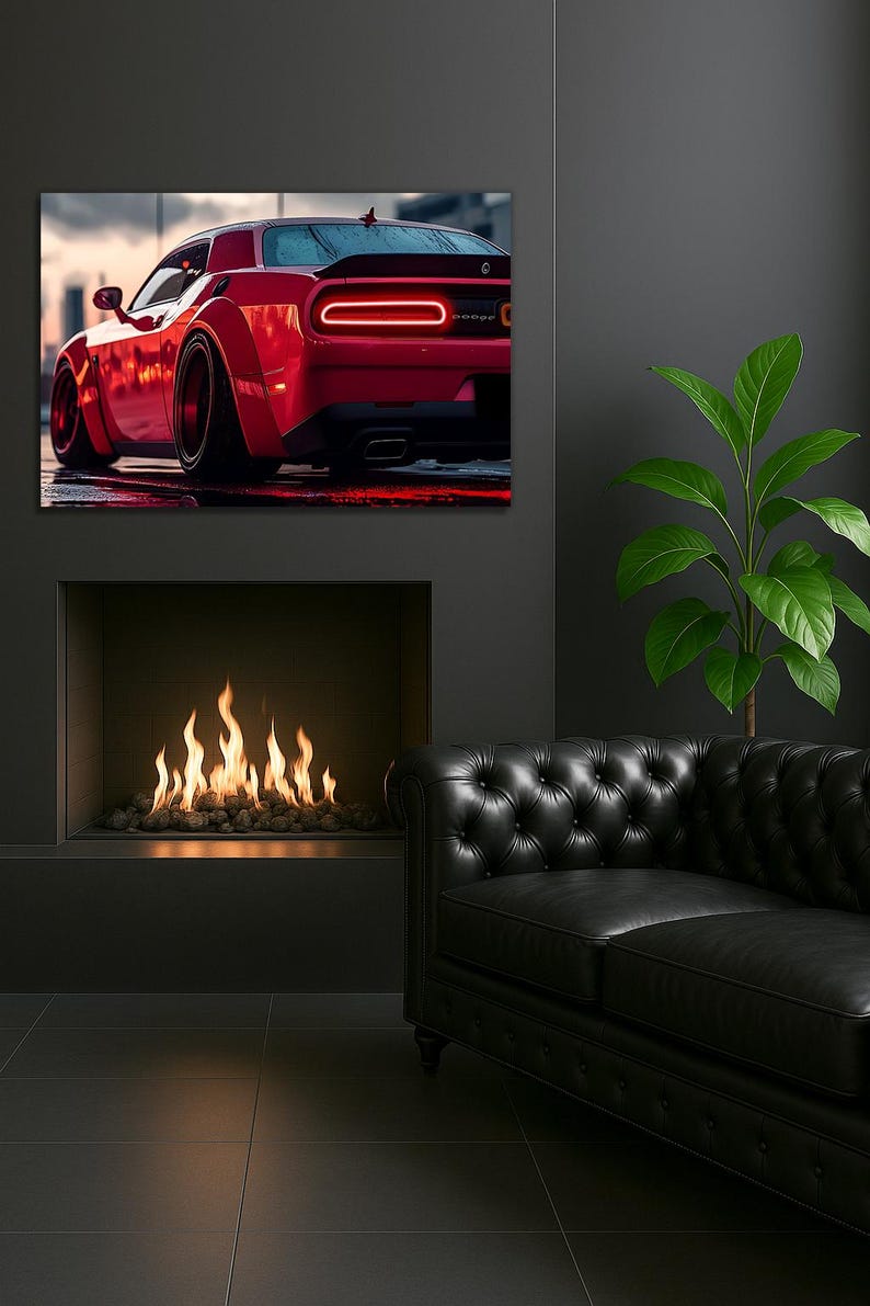 Automotive Poster With Neon Lights, Acrylic LED Wall Art, Custom ...