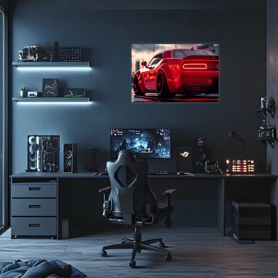 Automotive Poster With Neon Lights, Acrylic LED Wall Art, Custom ...