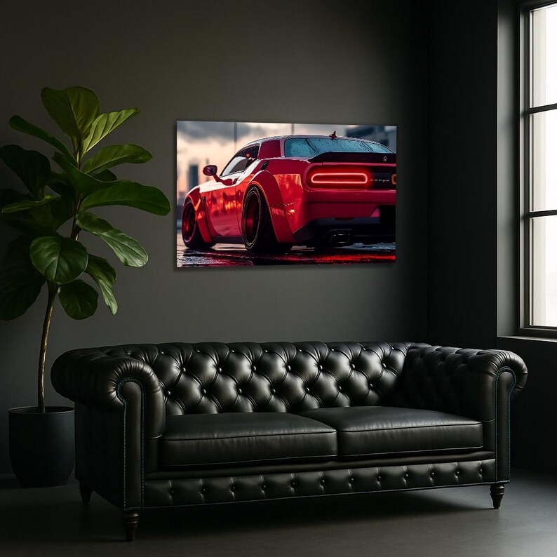 Automotive Poster With Neon Lights, Acrylic LED Wall Art, Custom ...
