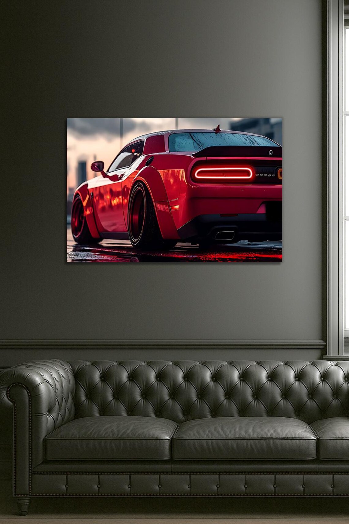 Automotive Poster With Neon Lights, Acrylic LED Wall Art, Custom ...