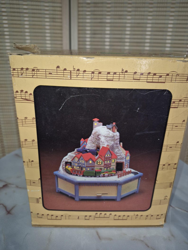 Vintage Enesco Alpine Village Musical Train Scene, 1981 “it’s a Small ...