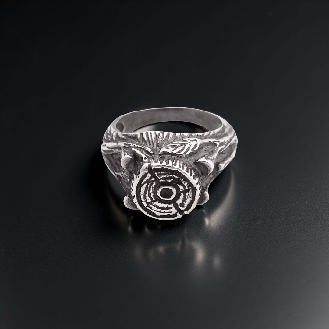 Sterling Silver Tree Ring Signet | Rustic Tree Stump Ring for Men Women ...