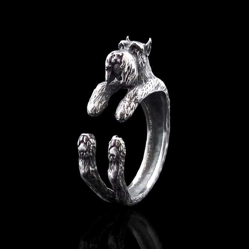 Schnauzer Ring Sterling Silver, Adjustable Dog Ring for Women & Men ...