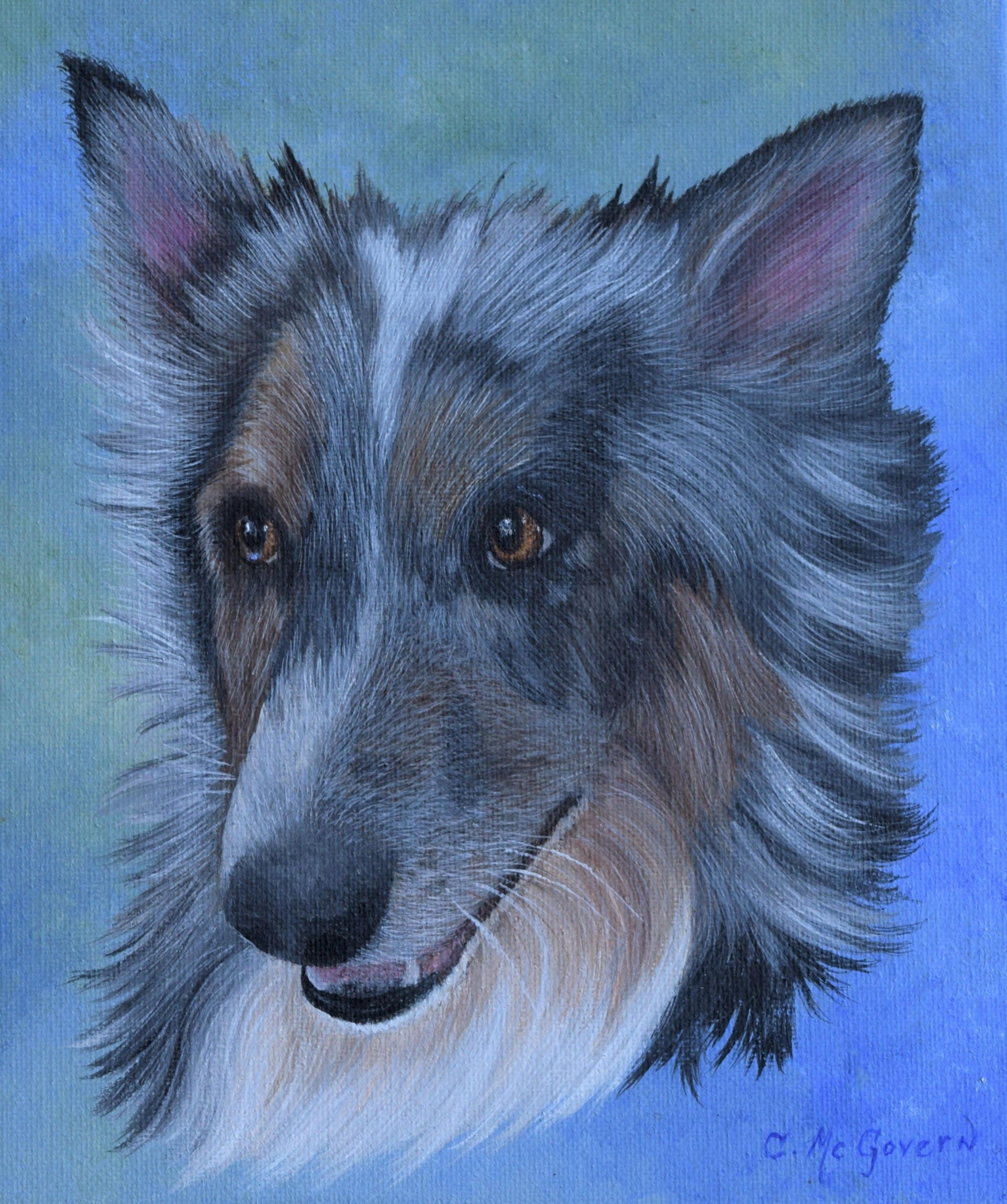 Double Dog Portrait Dog Painting, Golden Retriever, Bull Dog, 11x14 ...