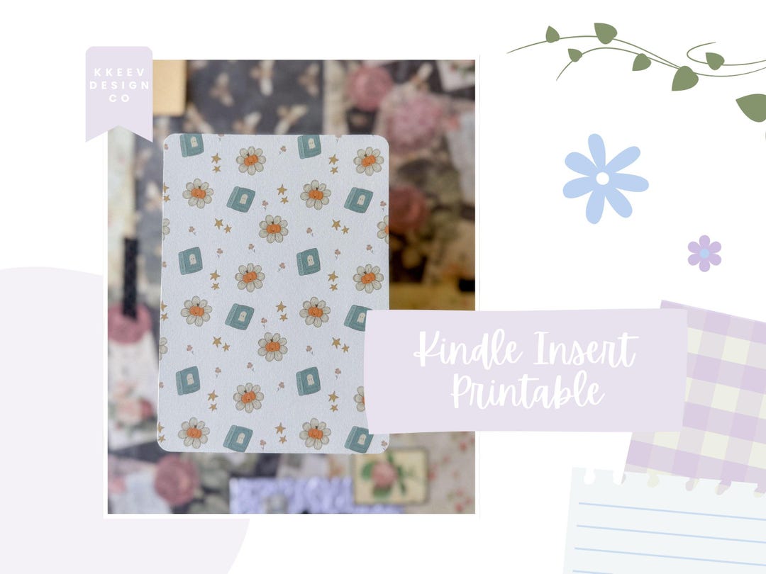 Fall Kindle Insert Printable | Pumpkin Flower Design (digital Download ...