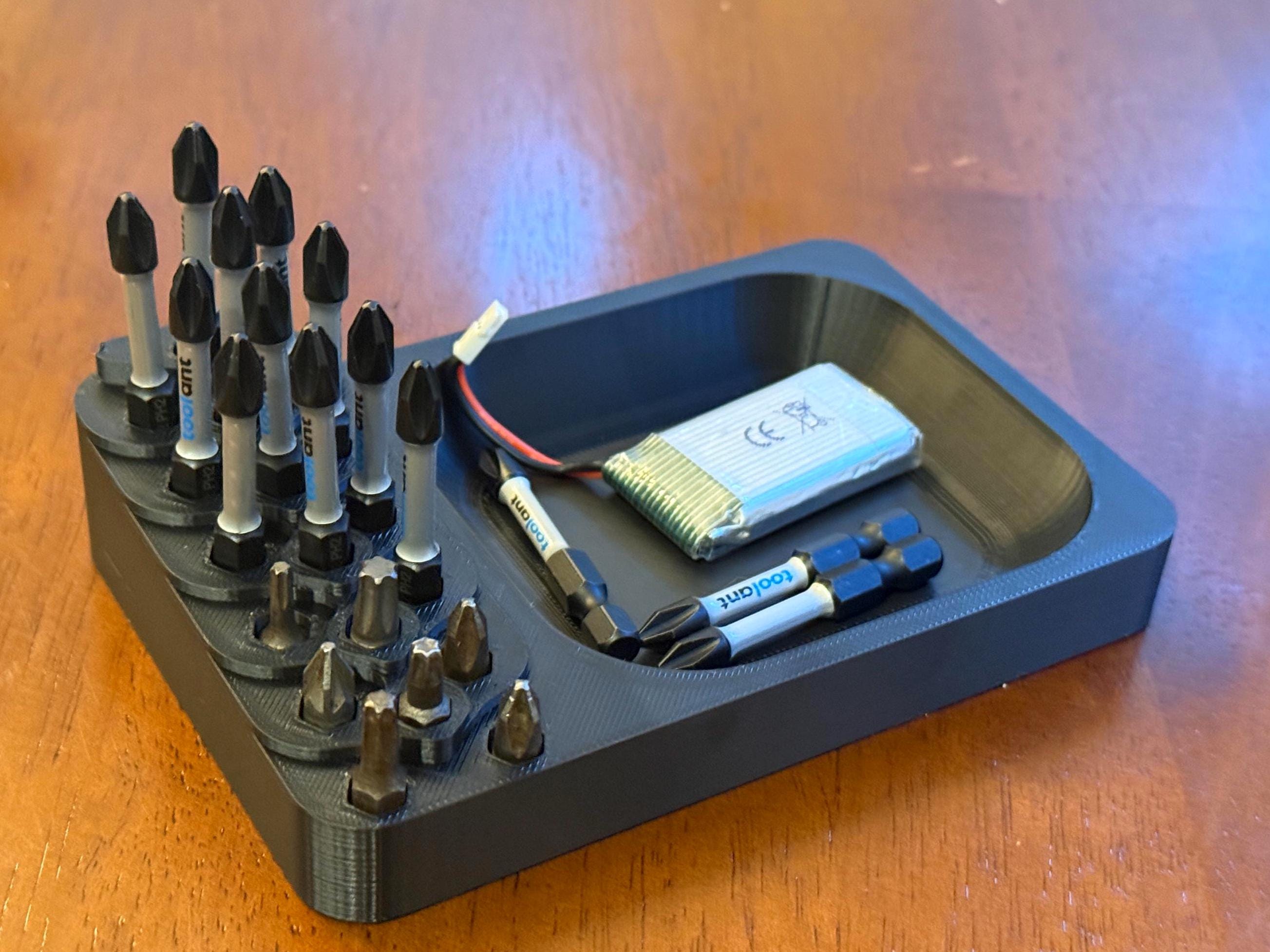 3D Printed Hex Bit Organizer With Side Cubby - Desk & Drawer Storage - Etsy