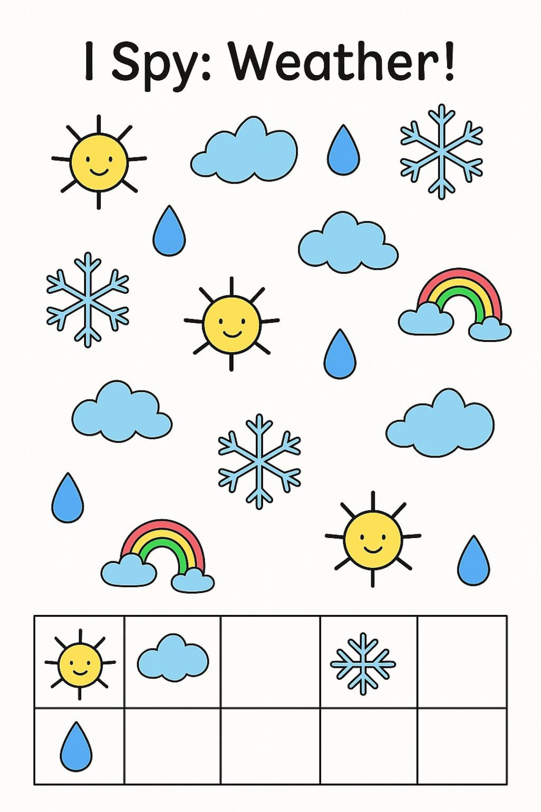 I Spy: Weather Matching Worksheet - Etsy Australia