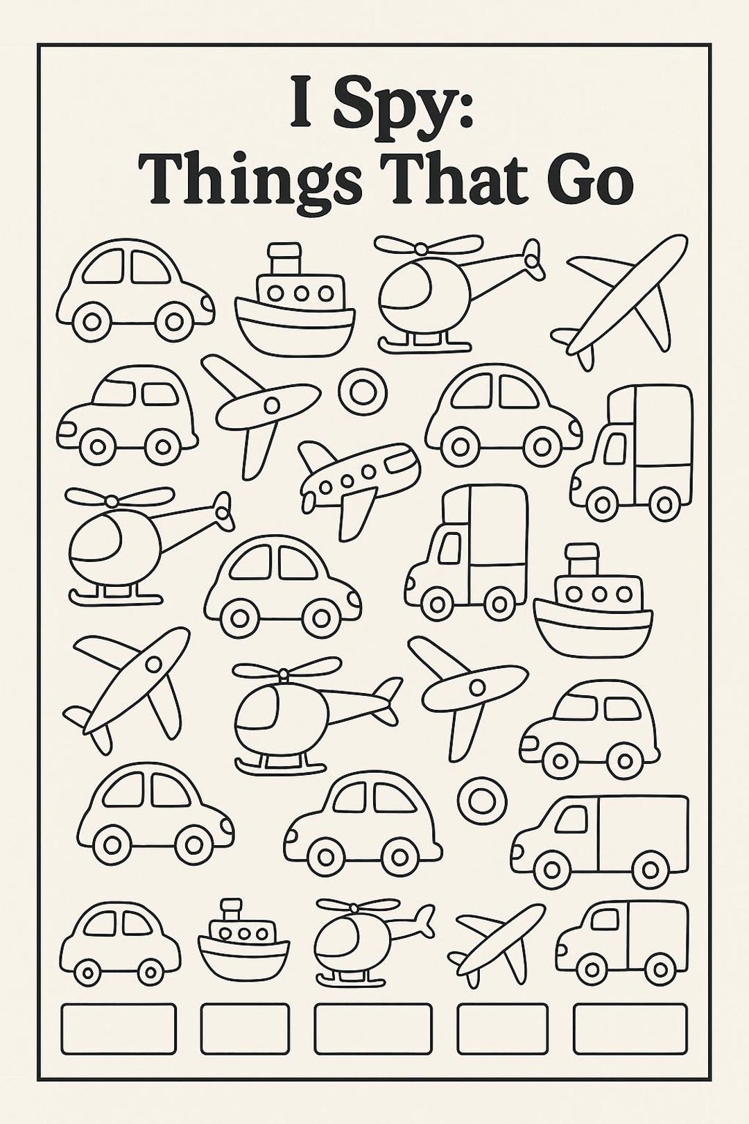 I Spy Things That Go - Etsy