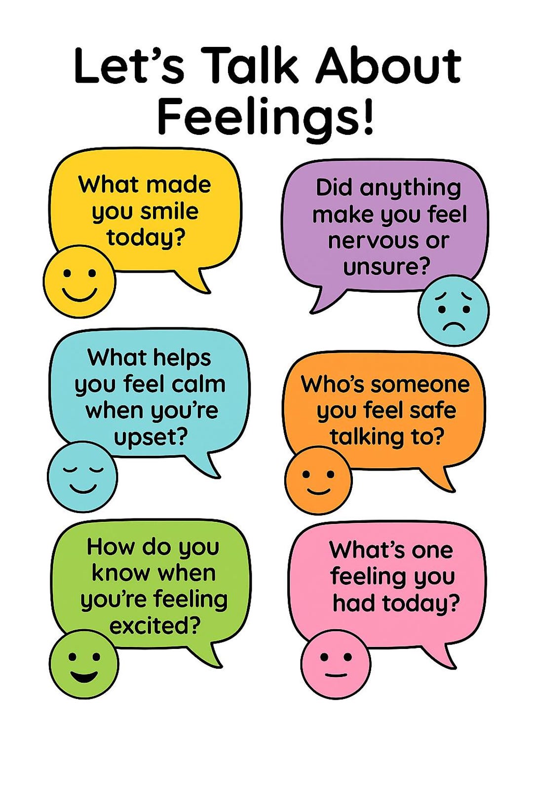 Let’s Talk Feelings – Conversation Starters for Kids! - Etsy
