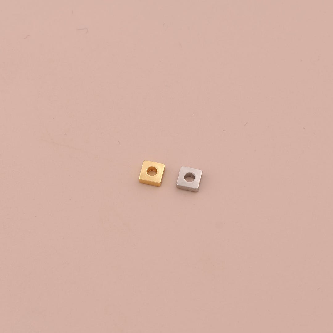 10 Pcs 18K Gold Filled Square Spacer Beads,gold Flat Beads for DIY ...