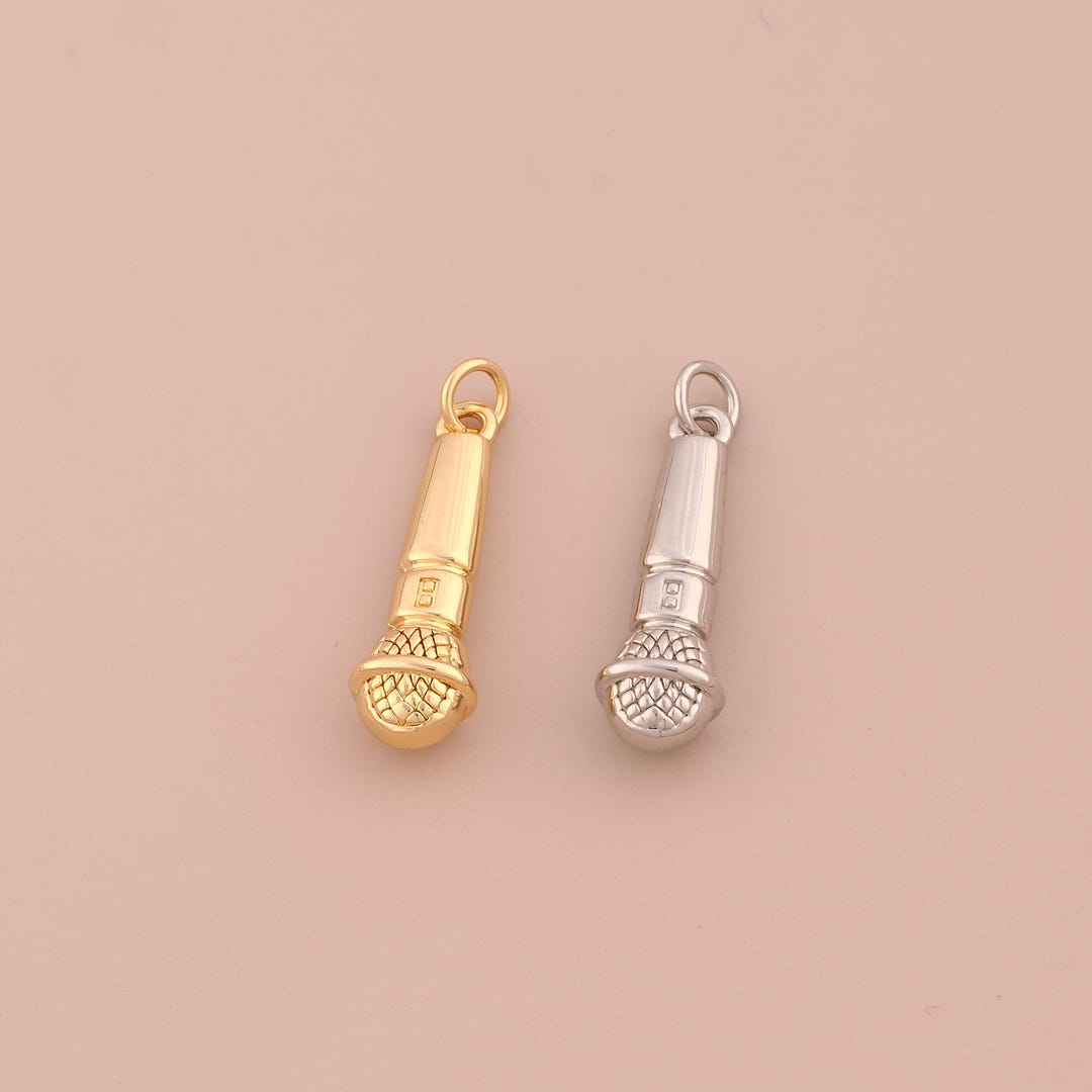 18K Gold Filled Microphone Charms,gold Microphone Pendant for DIY ...
