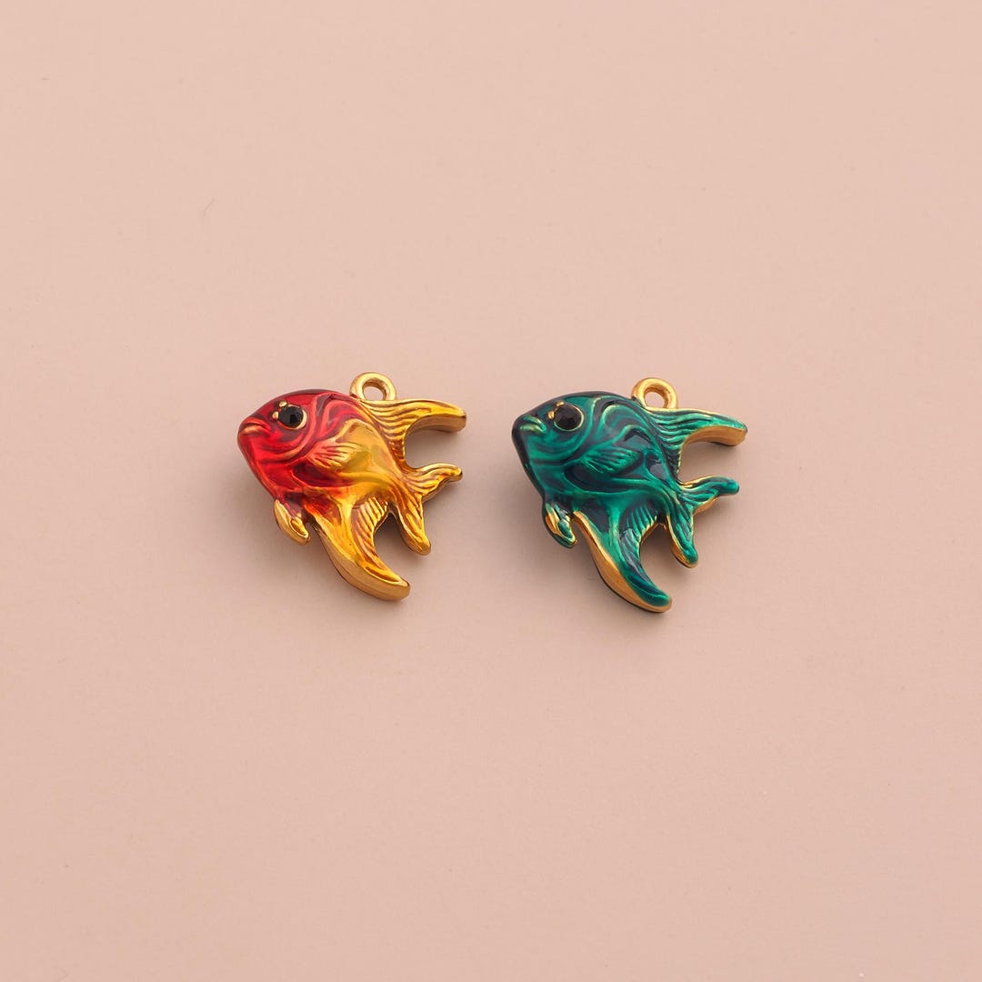 Stainless Steel Fish Charms,steel Enamel Marine Life Pendant for DIY ...