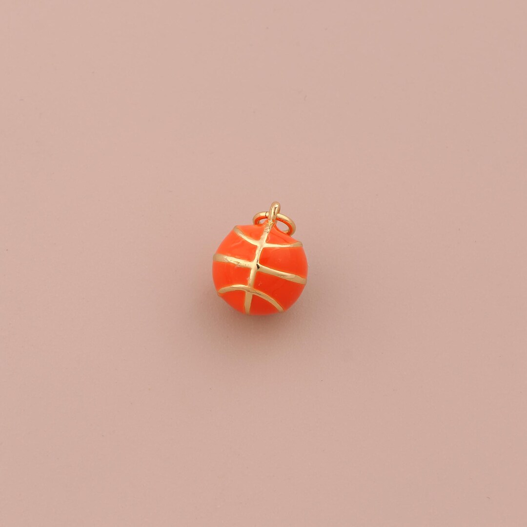 18K Gold Filled Basketball Charms,gold Enamel Sports Pendant for DIY ...