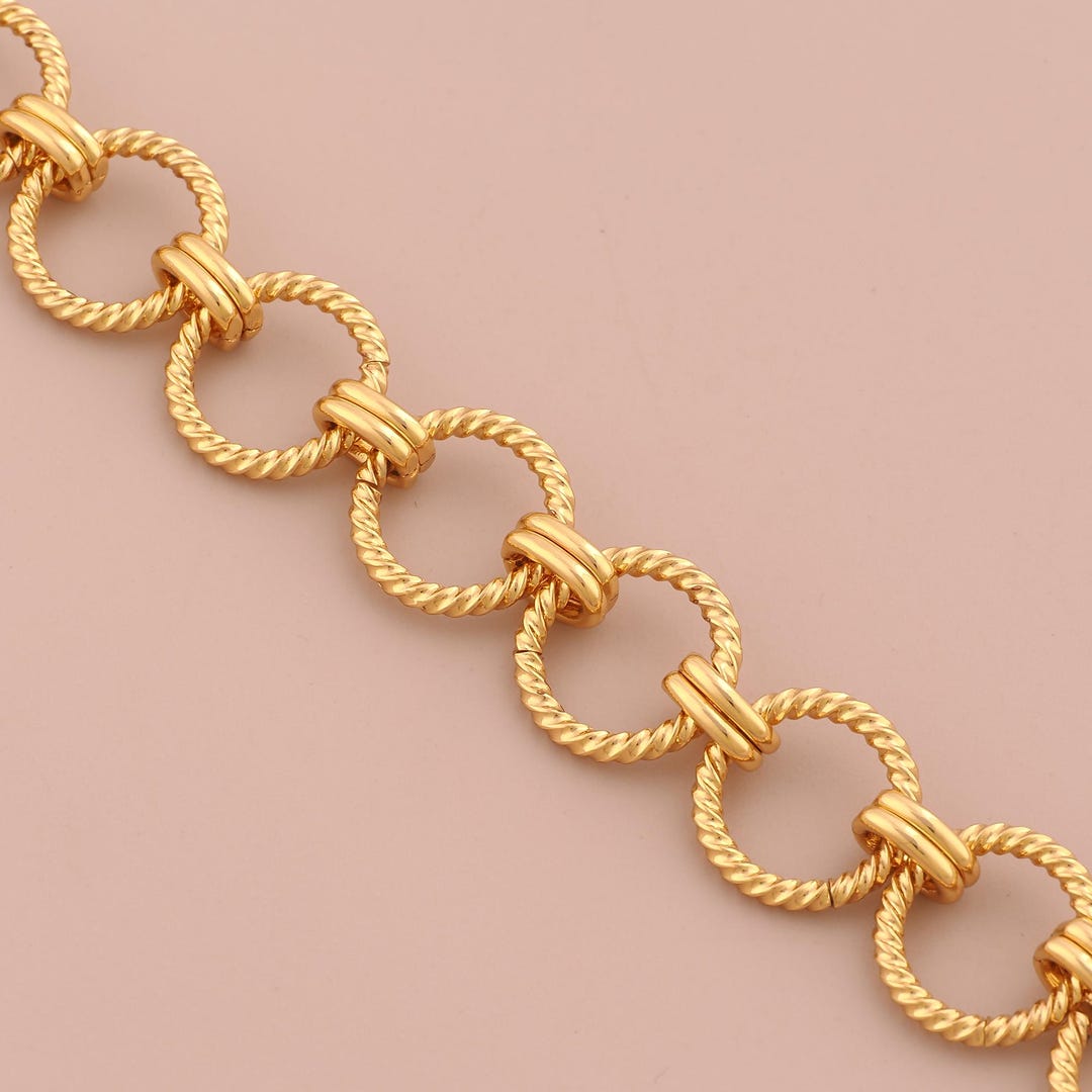 1 Meter 18K Gold Filled Twist Chains,gold Semi Finished Chains for DIY ...