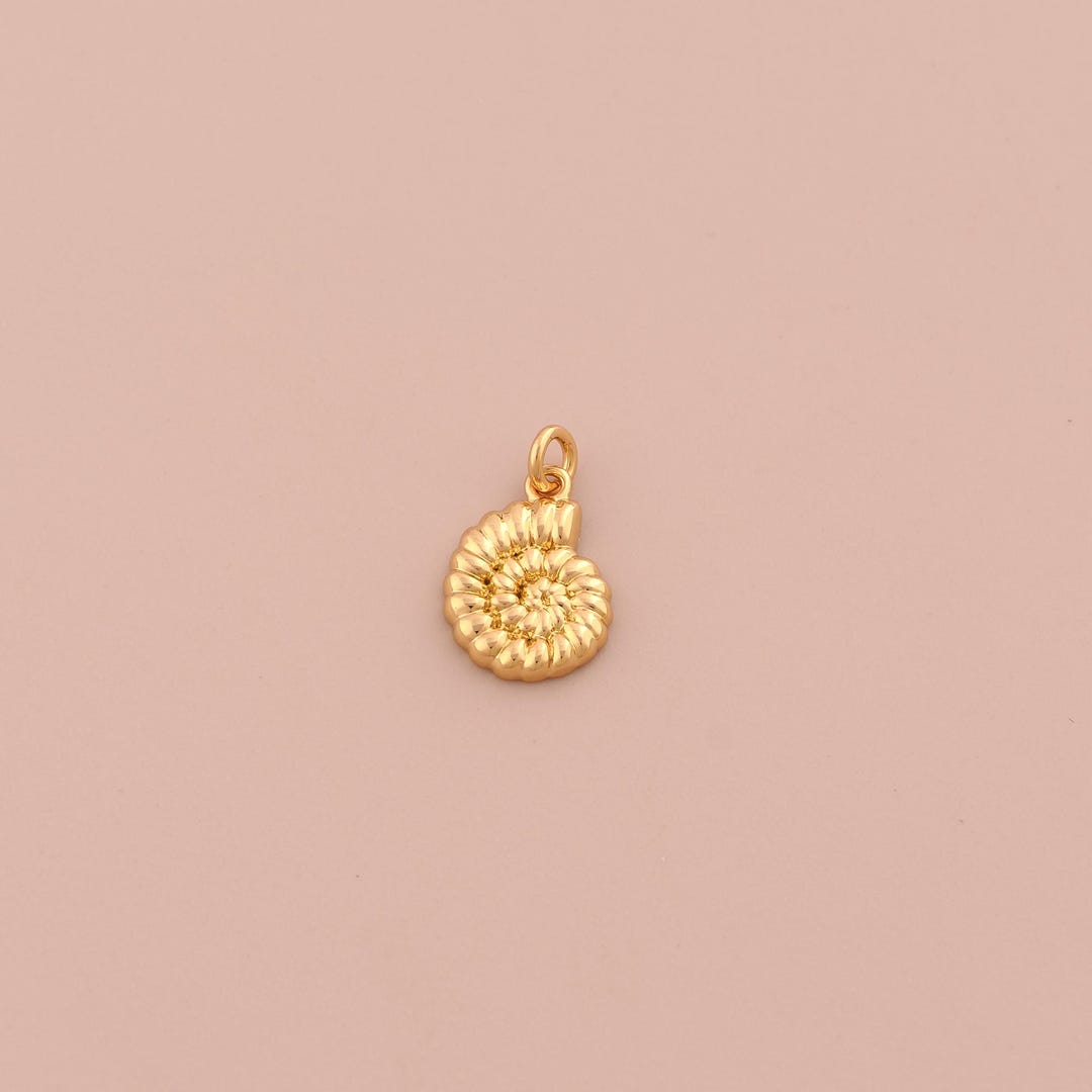 5 Pcs 18K Gold Filled Snail Shell Charms,gold Shell Pendant for DIY ...