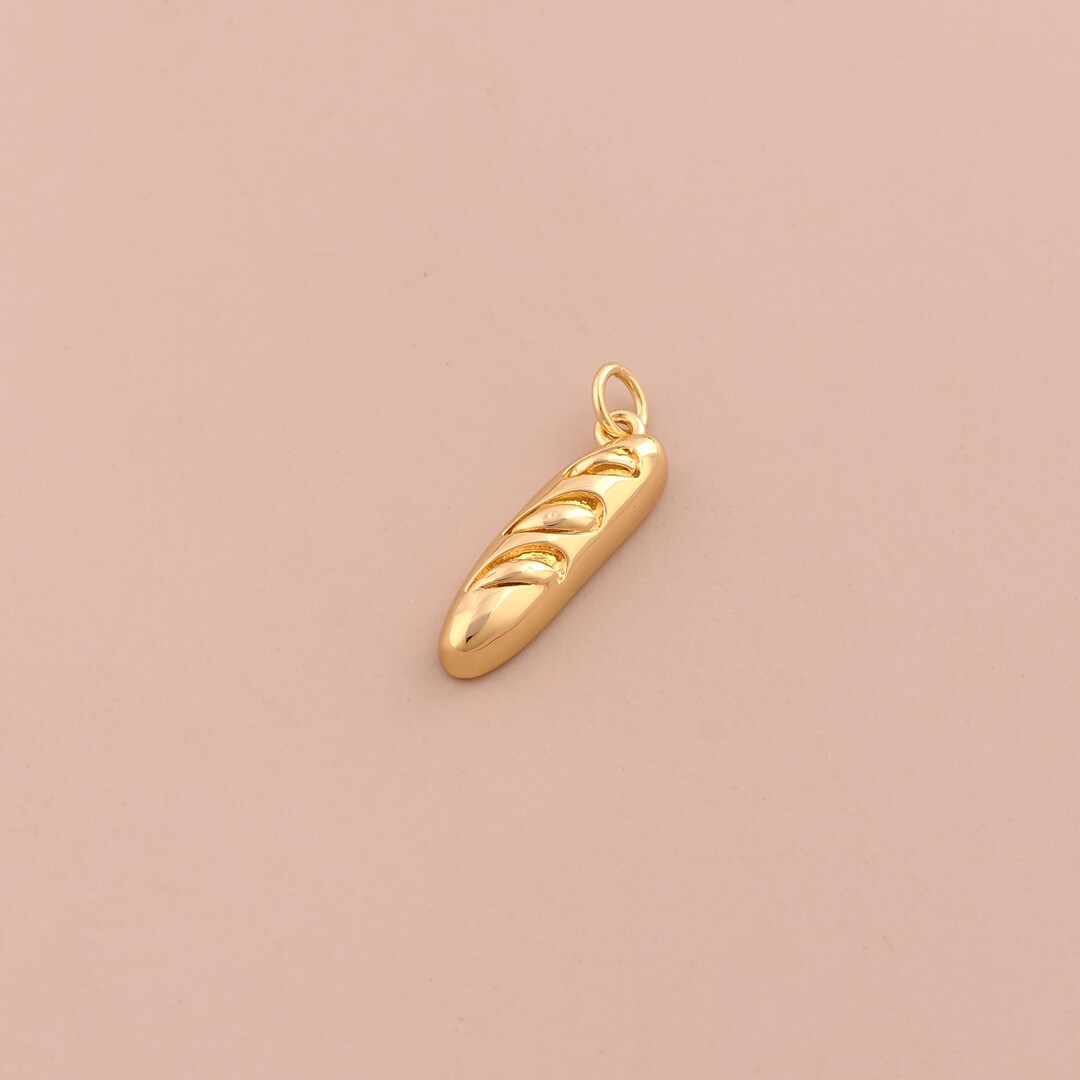 18K Gold Filled French Bread Charms,gold Baguette Pendant for DIY ...