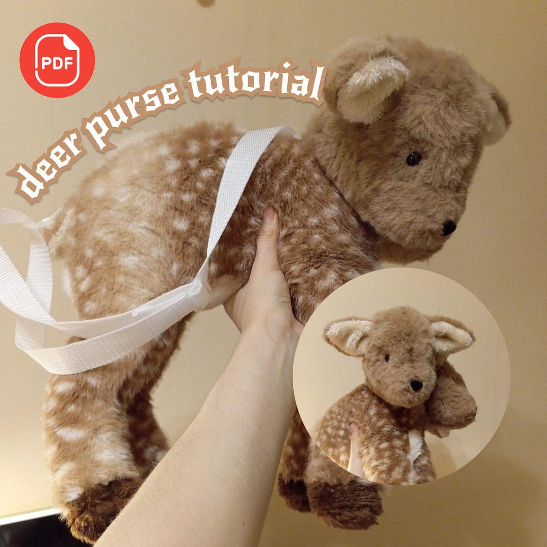 Two-headed Deer Plush Bag Sewing Pattern, Faux Fur Tote (PDF Pattern ...