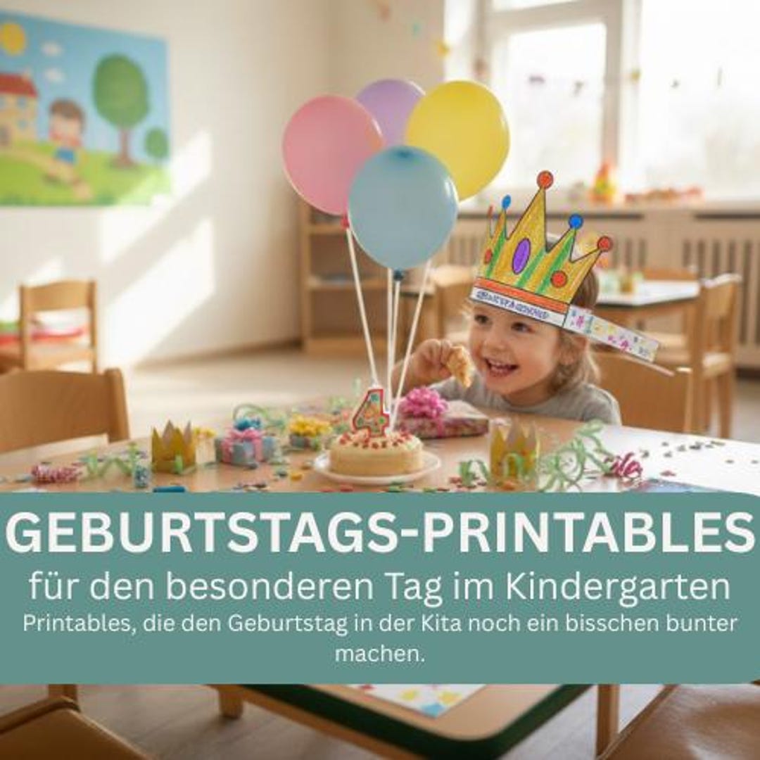 Kindergarten Birthday Printable Set, Door Sign "special Day", Placemat ...