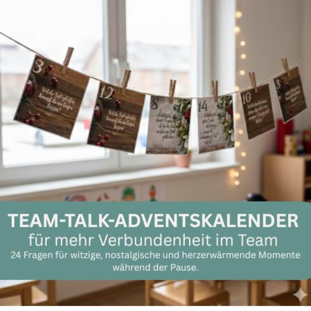 Team Advent Calendar | Conversation Calendar for Daycare & Office | 24 ...