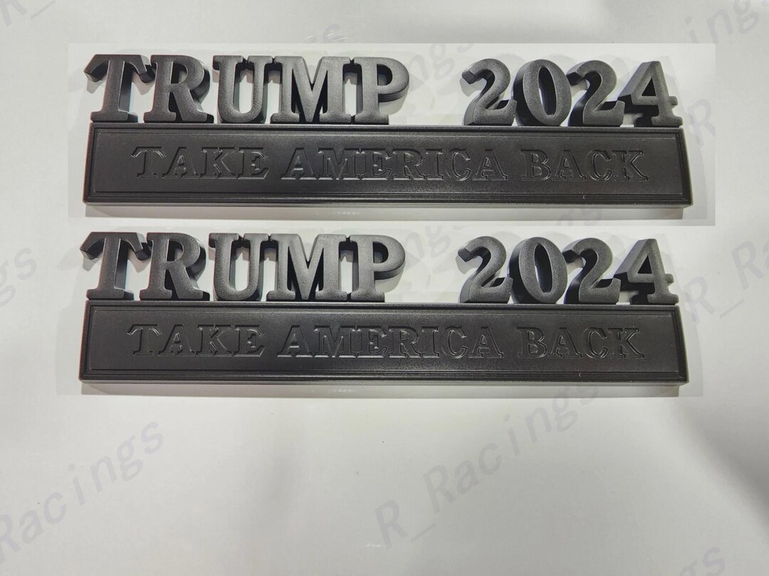 2PS Matte Black Trump 2024 Take America Back MAGA Emblem 3D Badge ...