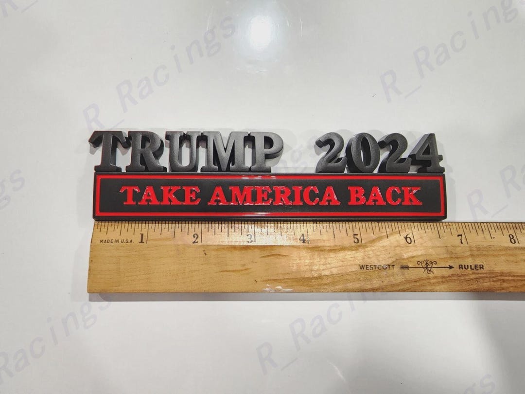 1P Black Red Trump 2024 Take America Back MAGA Emblem 3D Badge Fender ...