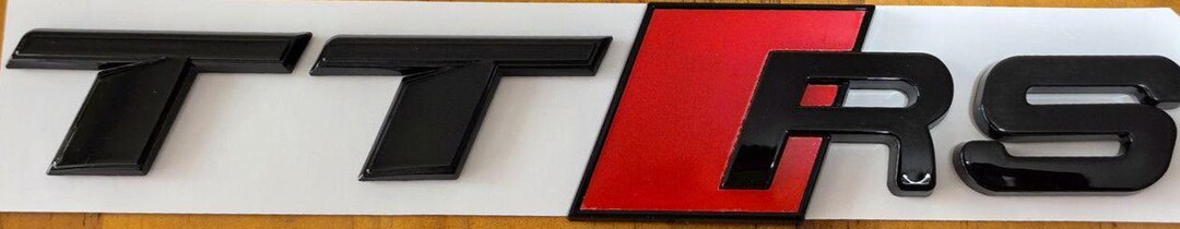 Gloss Black Audi TTRS Rear Trunk Emblem – New Style TTRS Badge – Black ...