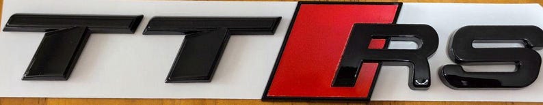 Gloss Black Audi TTRS Rear Trunk Emblem – New Style TTRS Badge – Black ...