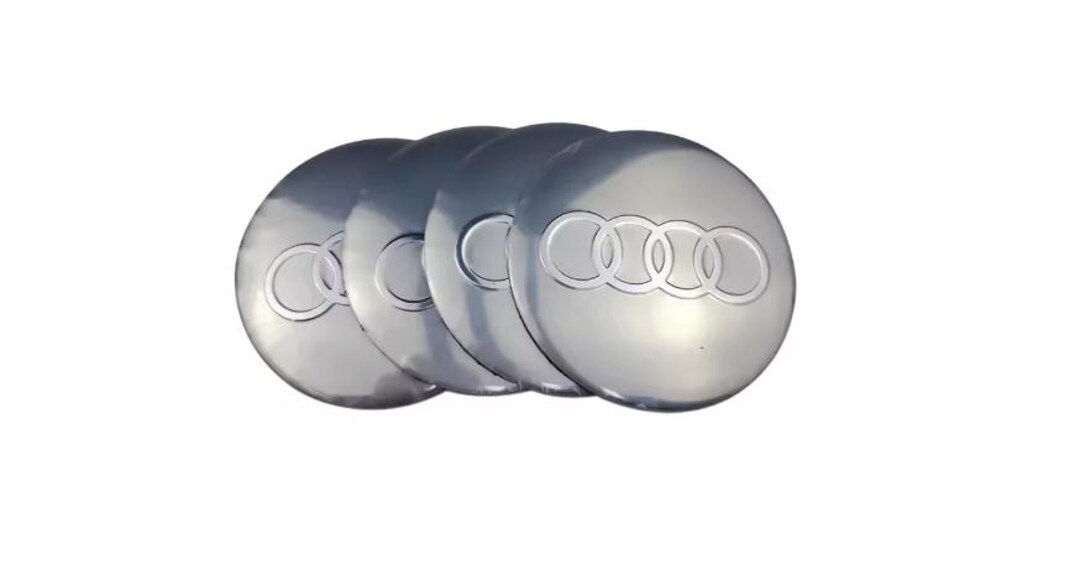 60mm Silver Wheel Center Cap Stickers 4pcs for Audi A3 A4 A5 A6 A7 A8 ...