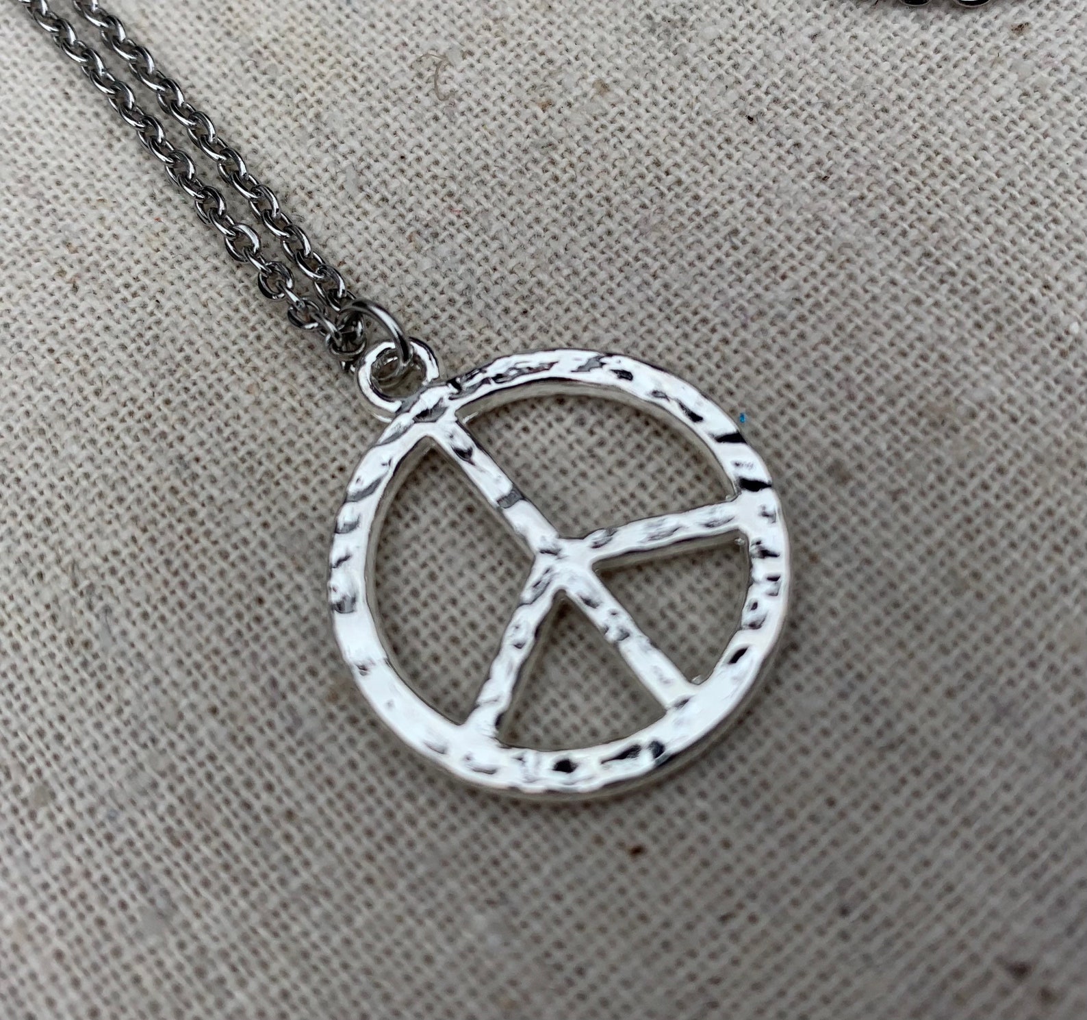 Peace Sign Necklace - Silver Peace Necklace - Peace Sign Gifts - Peace ...