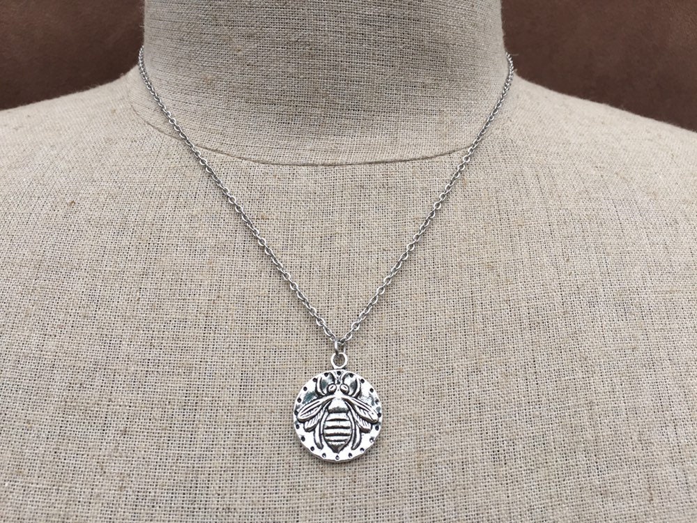 SALE Silver Bee Pendant Silver Bee Necklace Bee Jewelry | Etsy