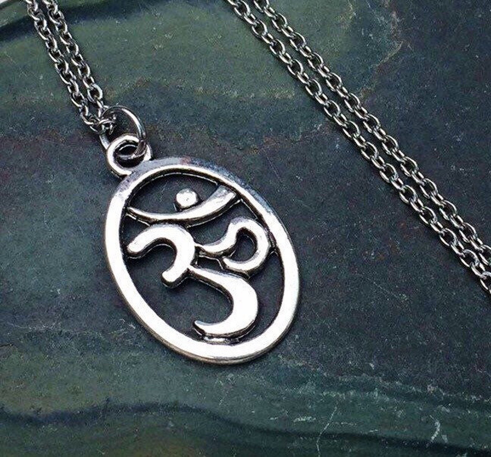 Dainty Ohm Necklace - Silver Ohm Necklace - Yoga Necklace - Yoga ...